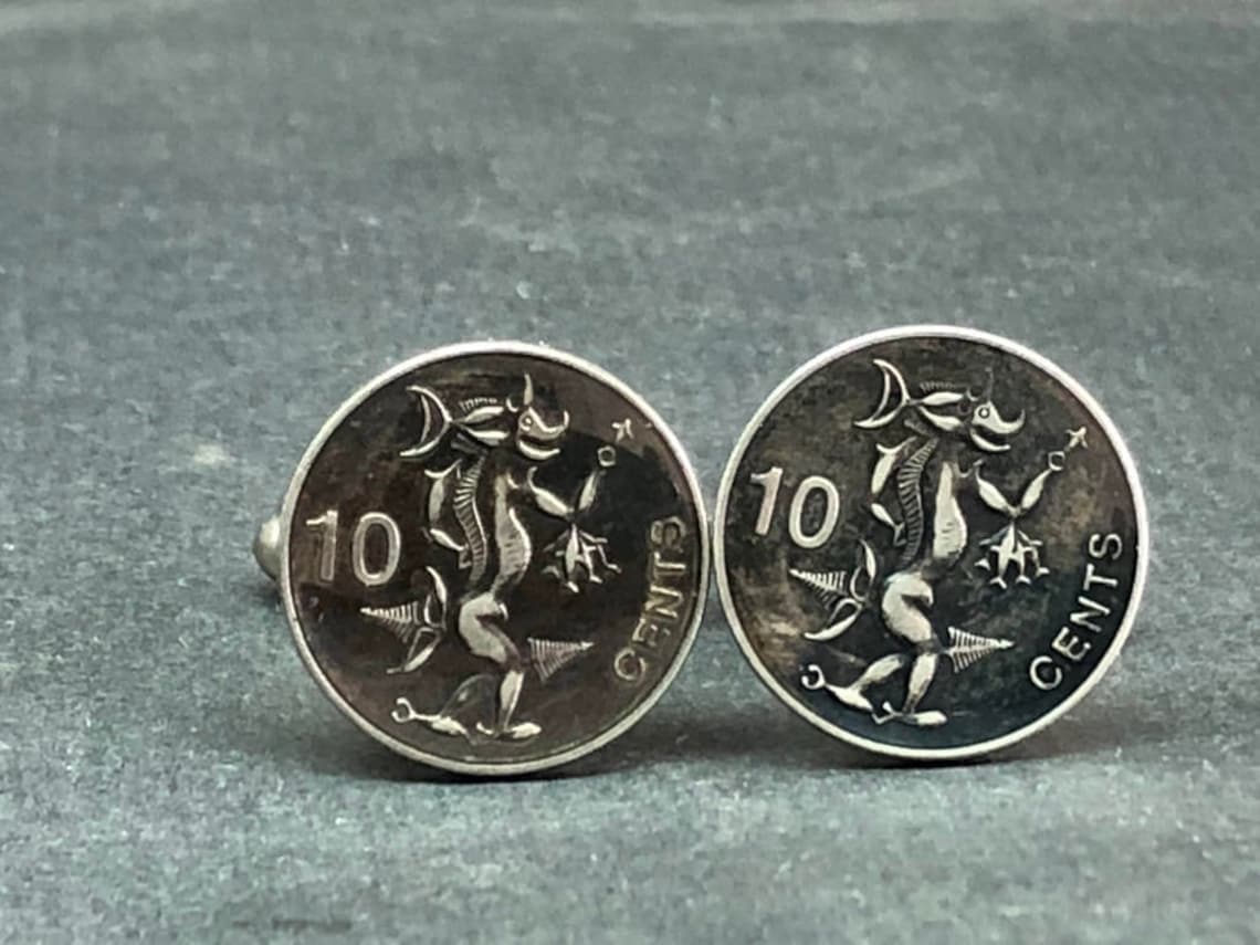 Solomon Islands Enamel Coin Cufflinks Adaro Sea Spirit 16mm. - Etsy
