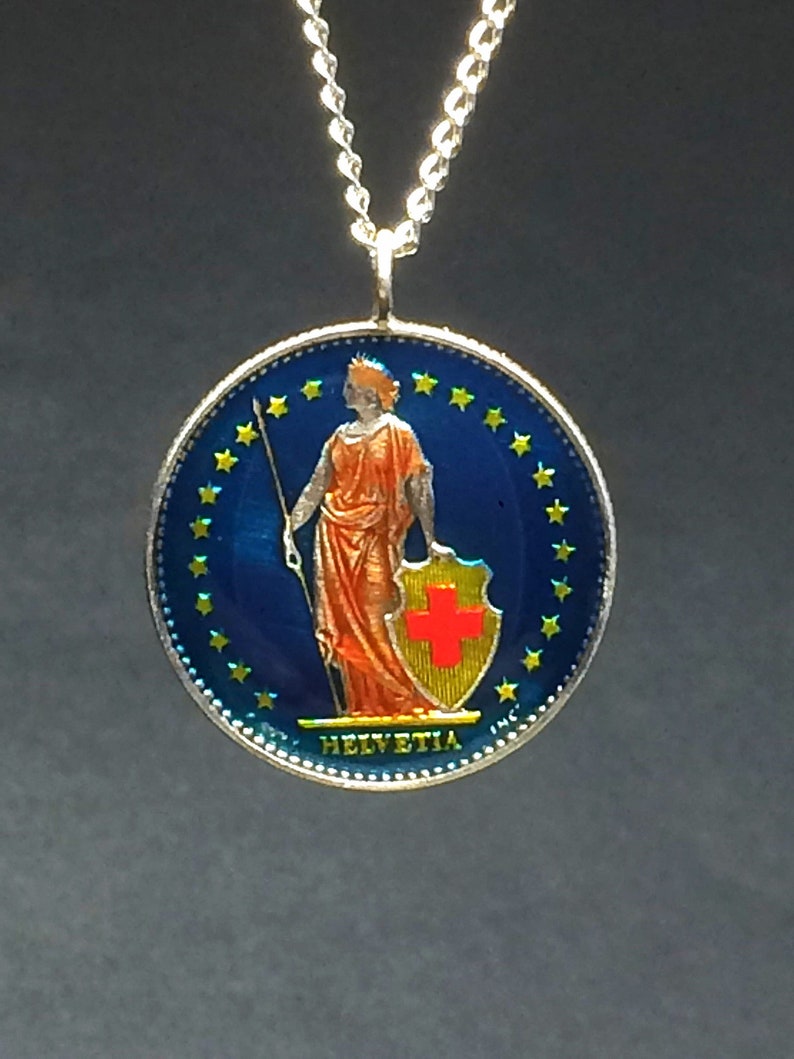 Switzerland Coin Pendant Helvetia 1968 1969 1970 1971 1972 - Etsy