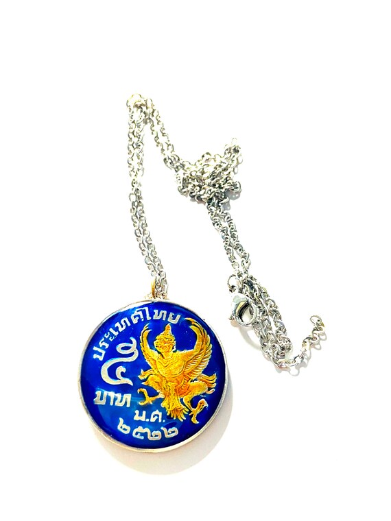 Pendant Thailand Coin 5 Baht Rama IX Garuda the - Etsy