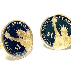 USA Coin Cufflinks Dollar Statue of Liberty 26mm. - Etsy