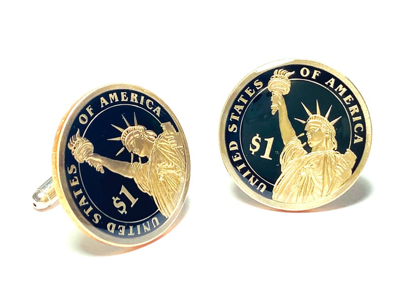 USA Coin Cufflinks Dollar Statue of Liberty 26mm. - Etsy