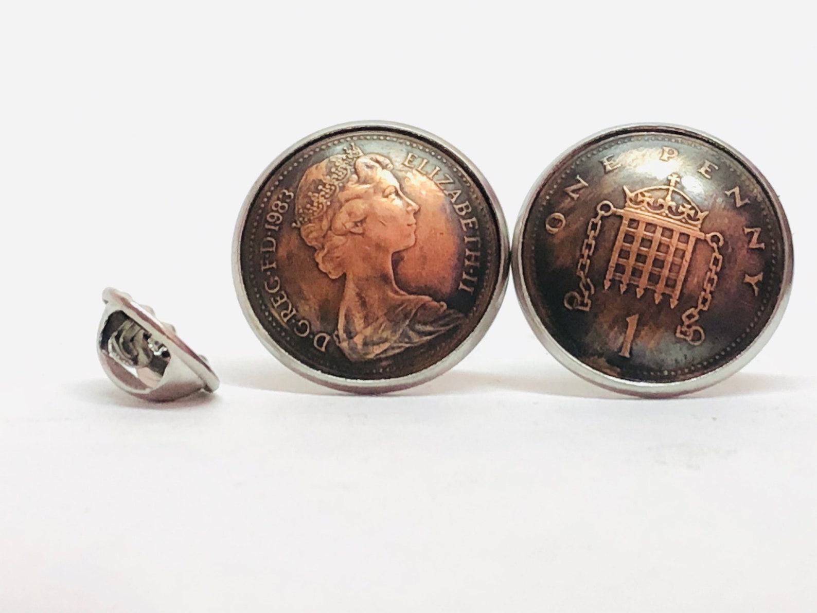 Domed Shape Head and Tail One Pair of UK British Coin One - Etsy