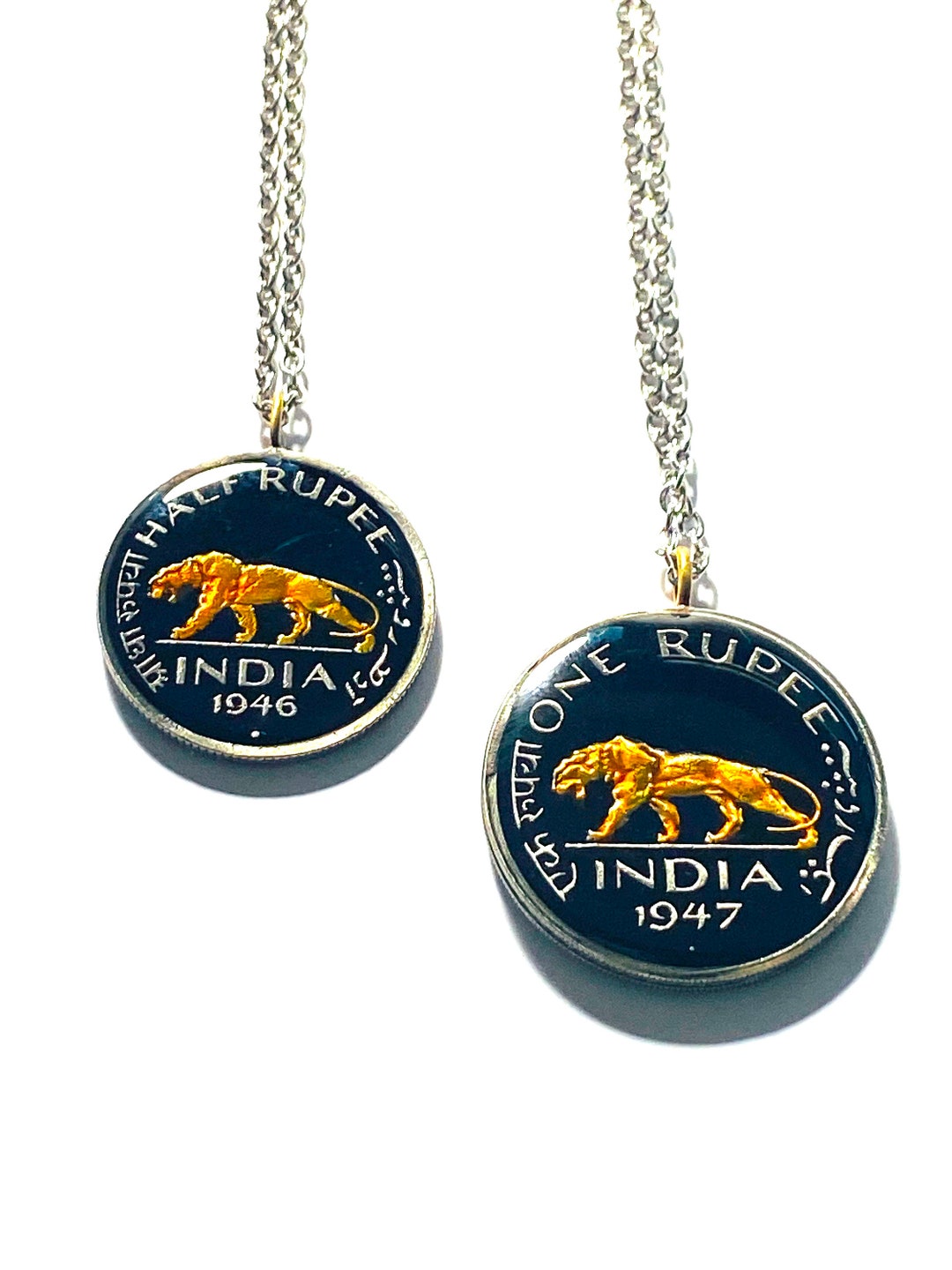 One Pendant of UK British India Coin One Rupee 28mm. or - Etsy