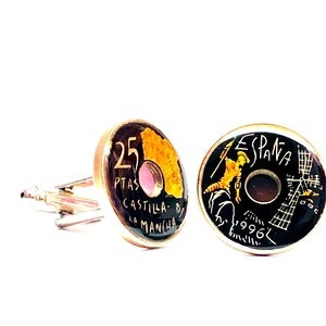 Spain Enameled Coin Cufflinks 25 Pesetas 19mm 1996 - Etsy