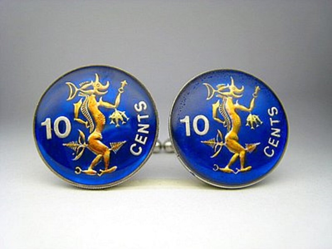Solomon Islands Enamel Coin Cufflinks Adaro Sea Spirit 16mm. - Etsy