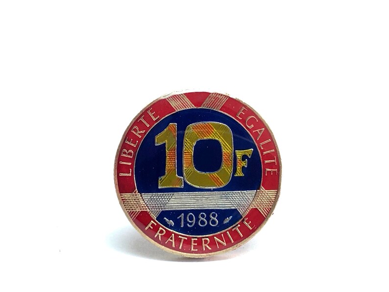 France enamel coin cufflinks 10 franc 23mm 1988 1989 1990 1991 | Etsy