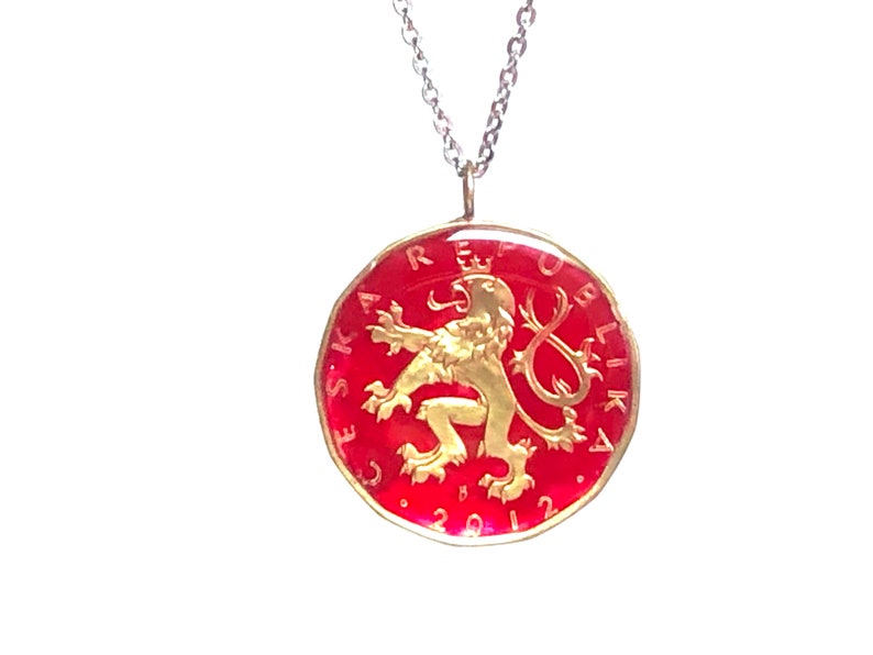 Pendant Charm Czech Republic Coin 20 Koruncrowned Czech | Etsy