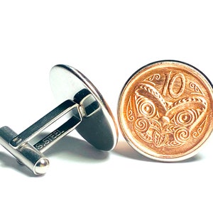 New Zealand Coin Cufflinks Maori Mask Koruru 20mm. - Etsy