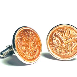 New Zealand Coin Cufflinks Maori Mask Koruru 20mm. - Etsy