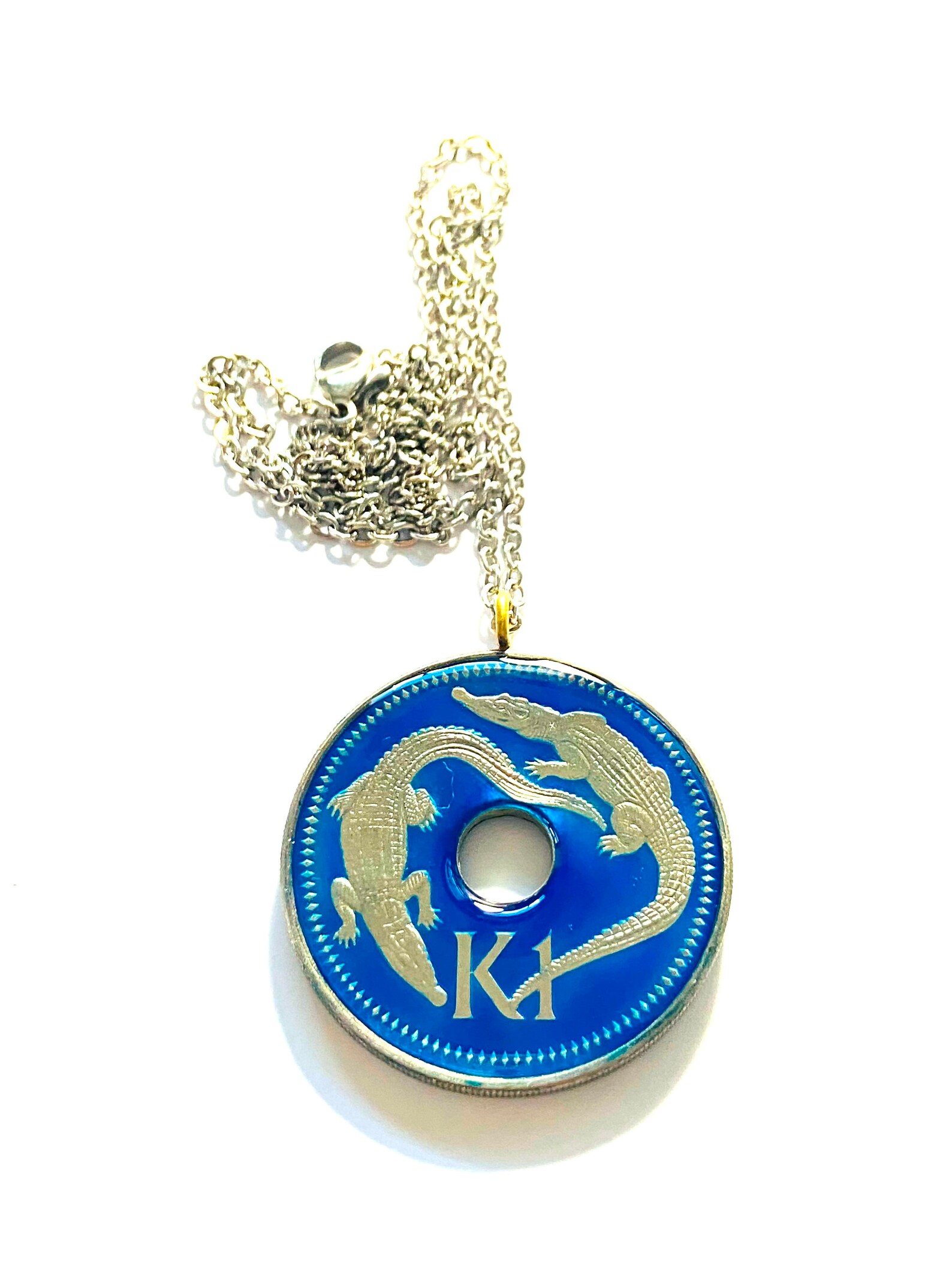 Pendant Papua New Guinea Coin Crocodiles 1 Kina Elizabeth - Etsy