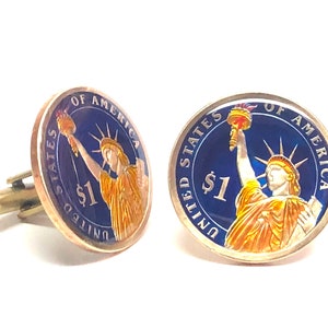 USA Coin Cufflinks Dollar Statue of Liberty 26mm. - Etsy