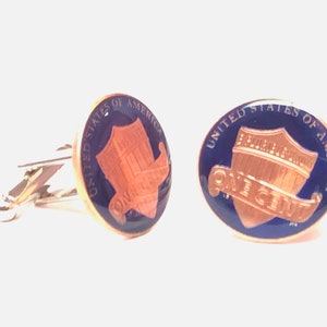 USA Enameled Coin Cufflinks One Cent 19mm. - Etsy