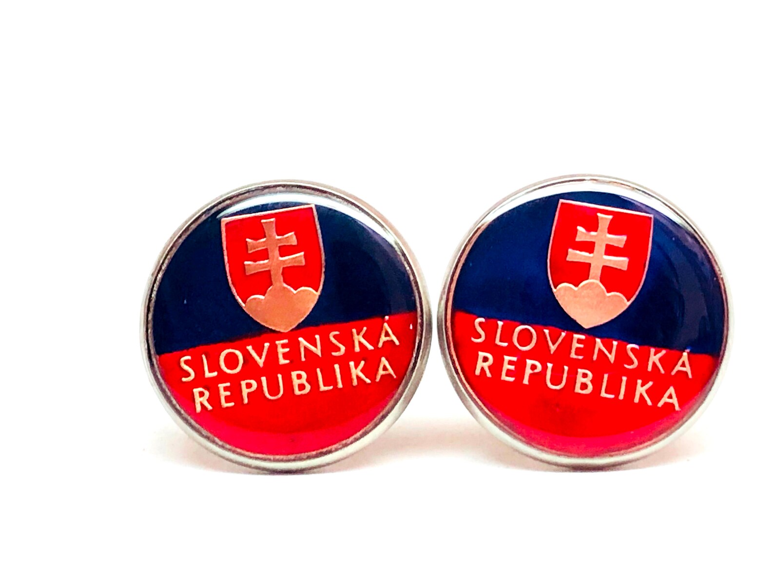 Slovakia Coin Cufflinks Slovak Shield 20mm.. - Etsy