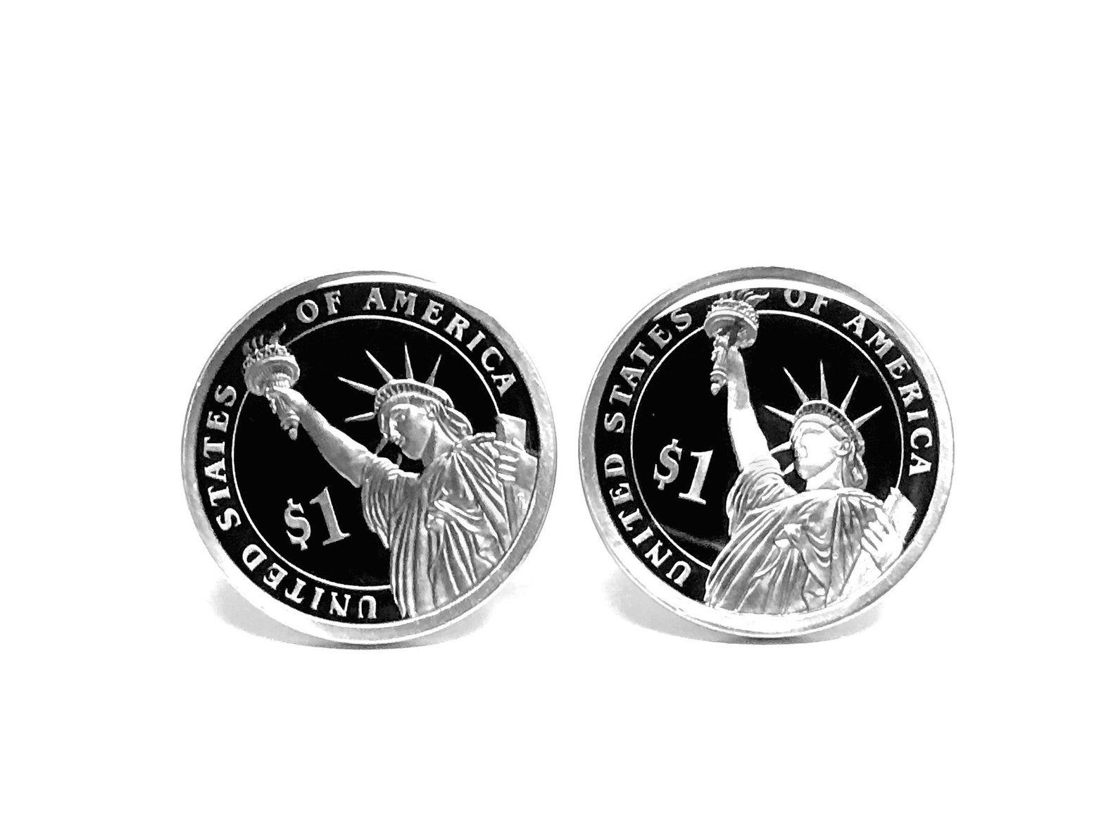 USA Coin Cufflinks Dollar Statue of Liberty 26mm. | Etsy