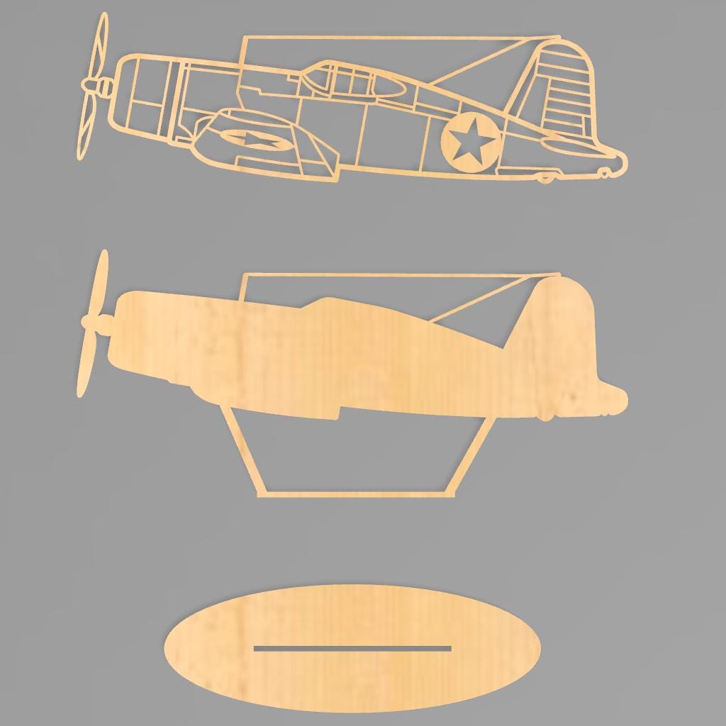 F4U Corsair, Laser Cut, Svg, Vector, Dxf, Dwg, Ai, Jpg, Png - Etsy