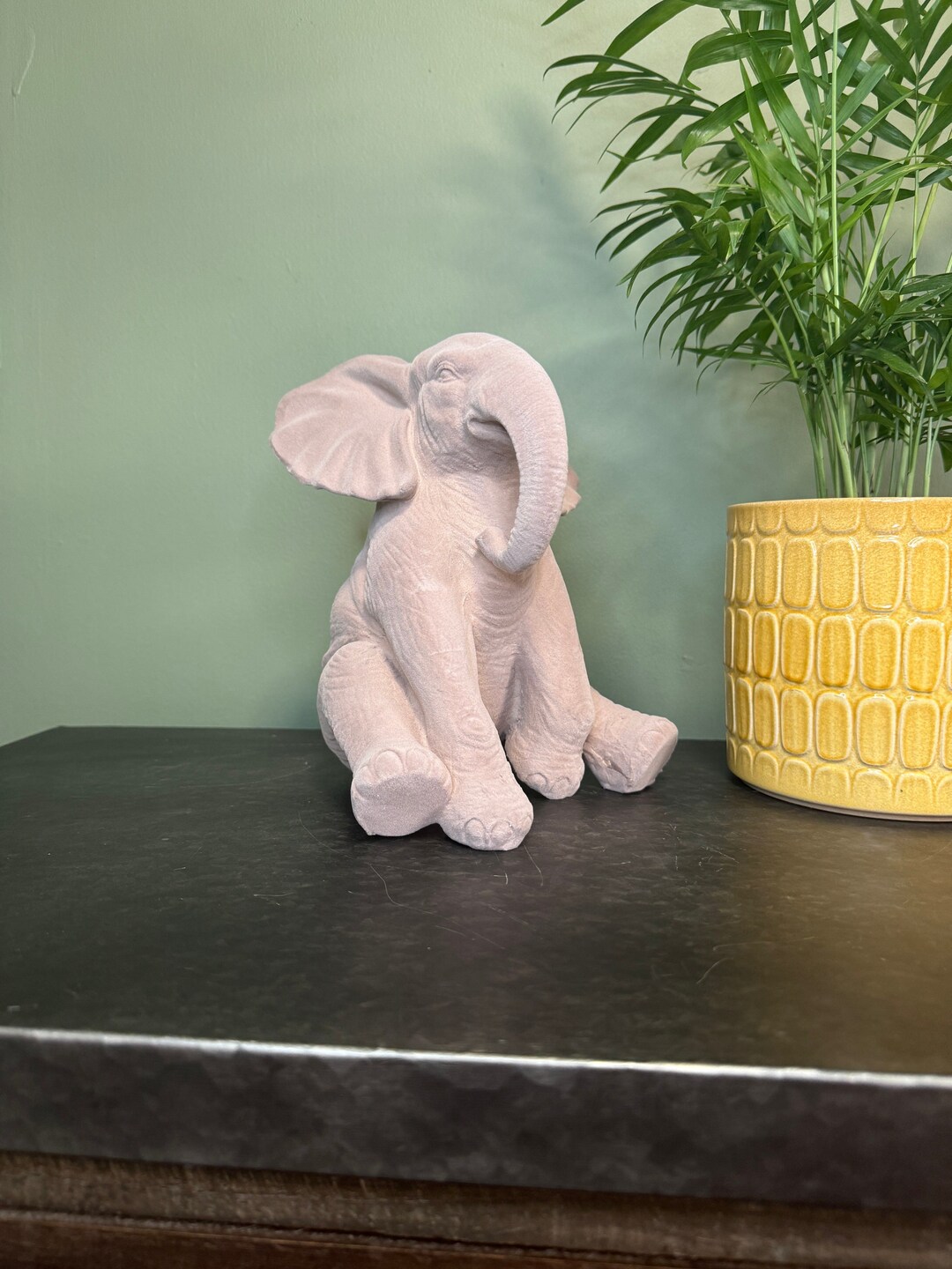 Evie the Elephant | Resin Jungle Theme Flocked Figurine - Etsy UK