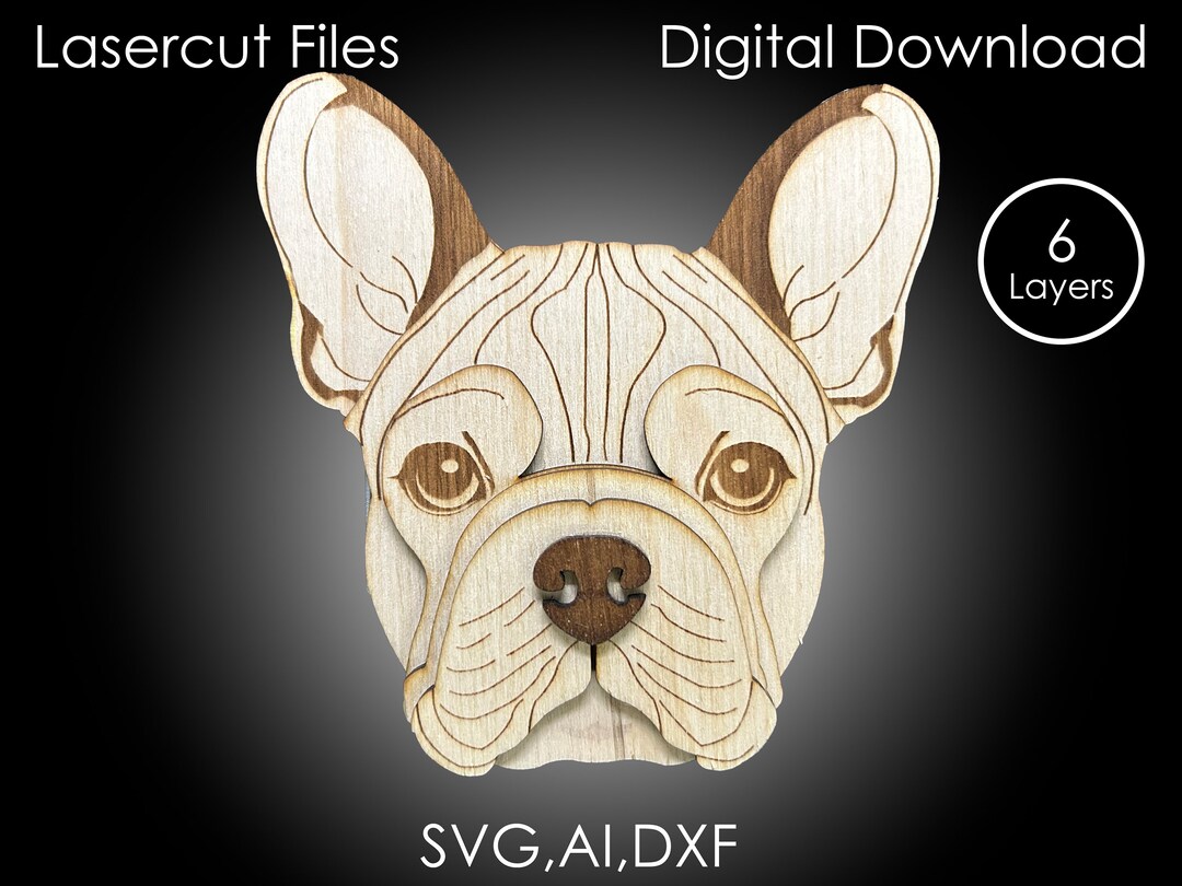 Frenchie Dog Lasercut Template - Etsy