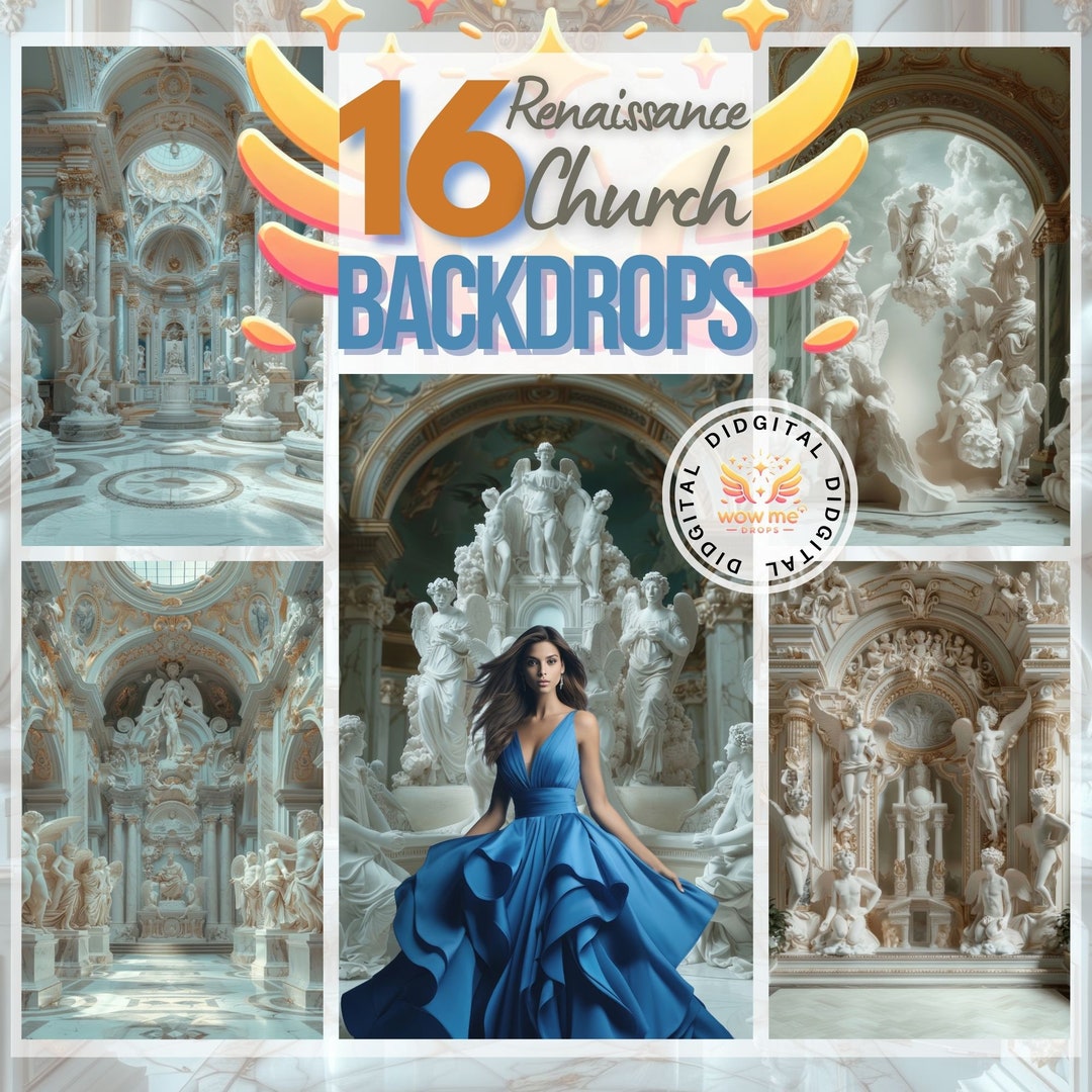 Renaissance Church Digital Backdrops: Photography Overlays (digital ...