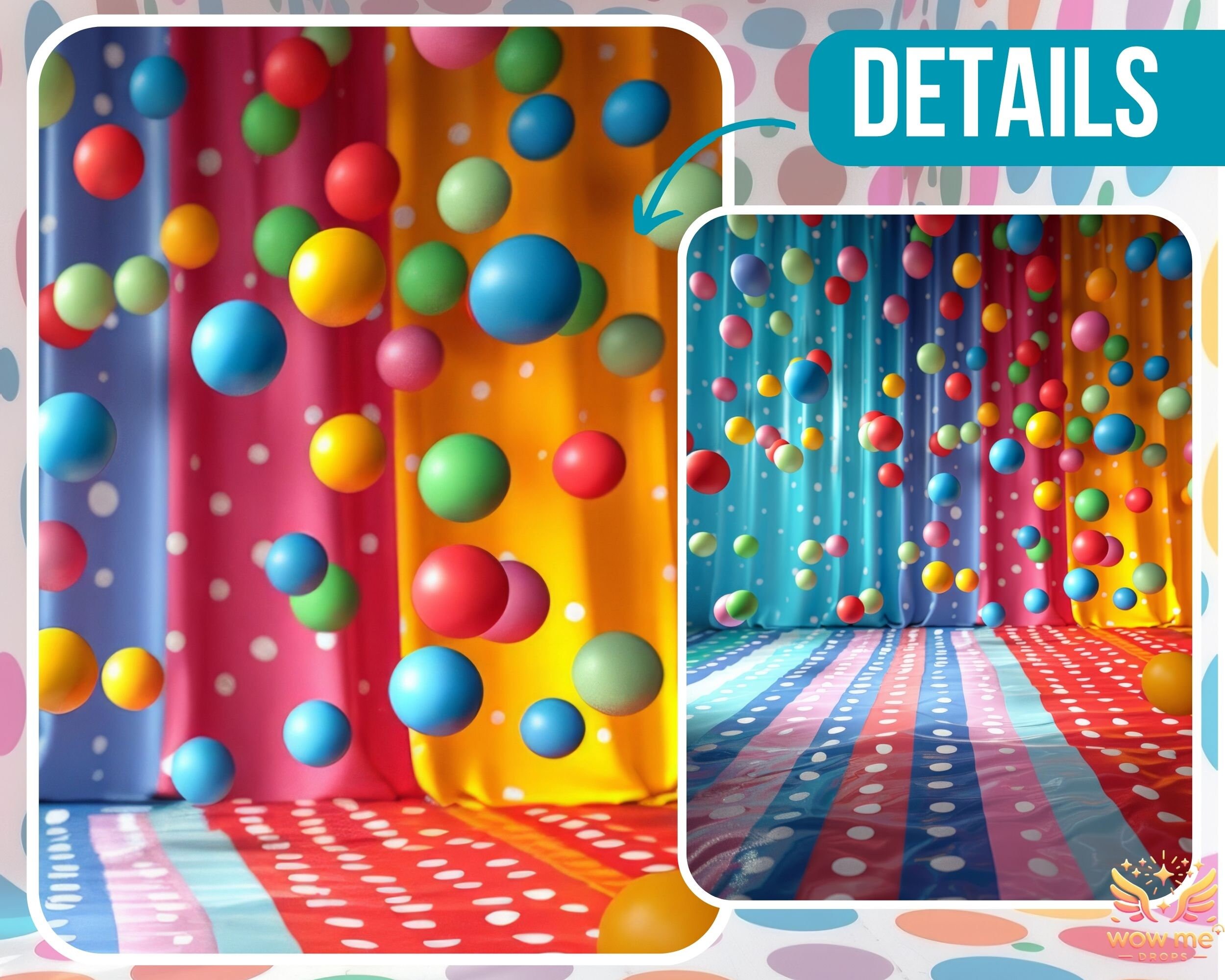 Polka Dot Photography Backdrops: Colorful Kids Backgrounds (digital ...