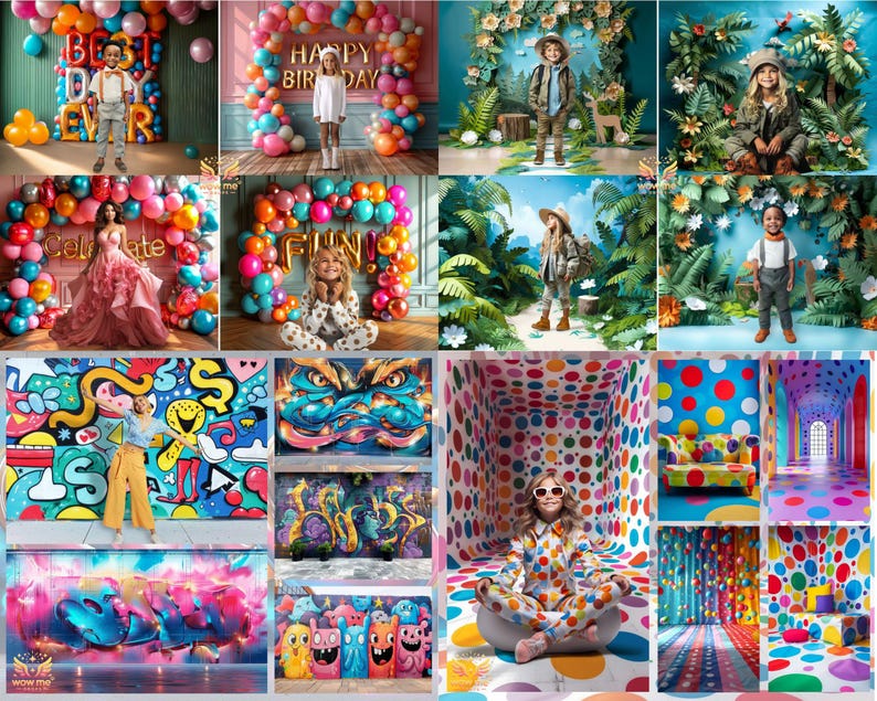 Digital Backdrops Whole Shop Bundle, Photography Backgrounds Set ...