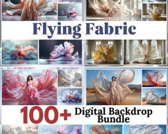 Flowing Fabric Backdrops Bundle, Digital Backgrounds, Fabric Texture ...