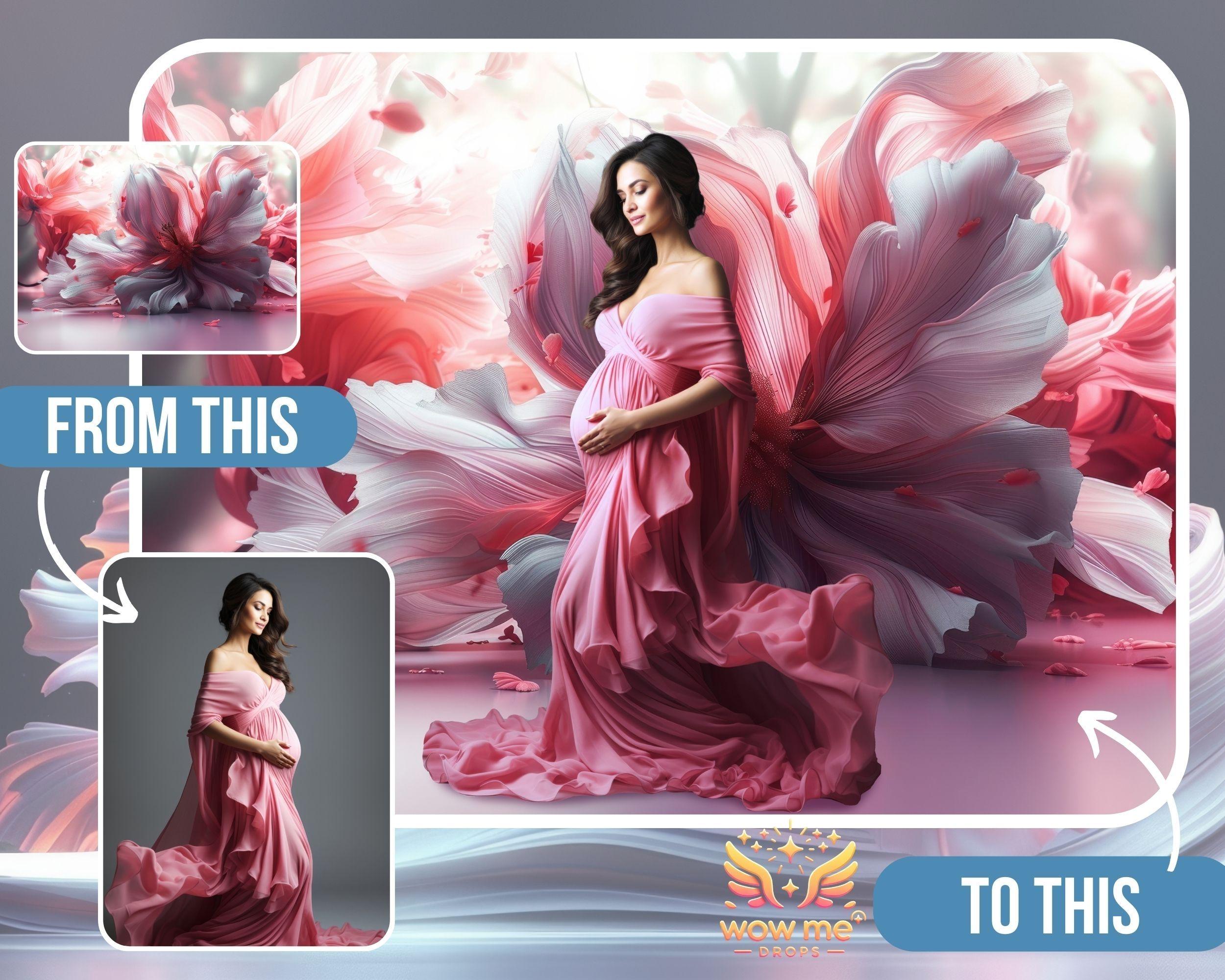 Flowing Fabric Backdrops Bundle, Digital Backgrounds, Fabric Texture ...