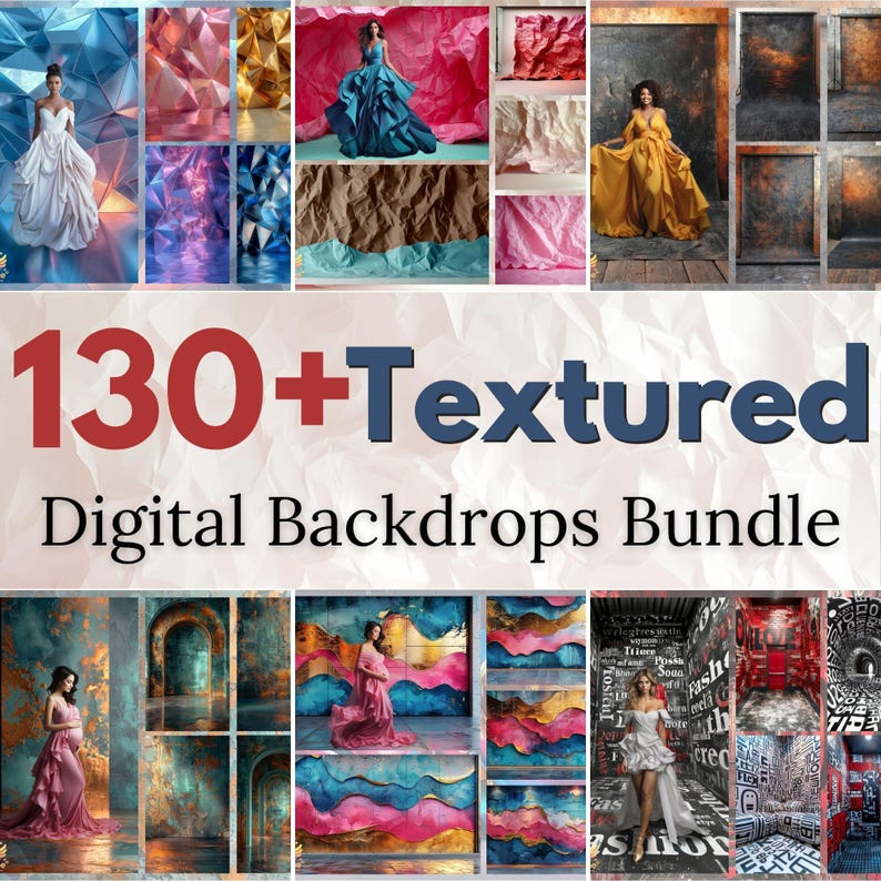 Textured Digital Backdrops Bundle, Photography Background, Studio ...