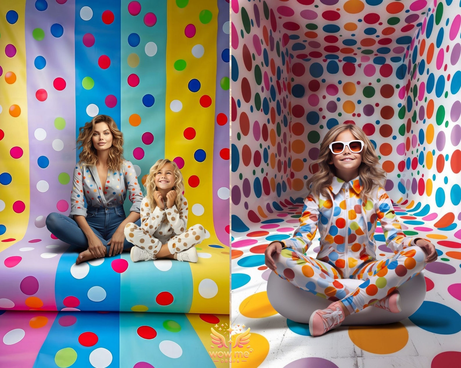 Polka Dot Photography Backdrops: Colorful Kids Backgrounds (digital ...