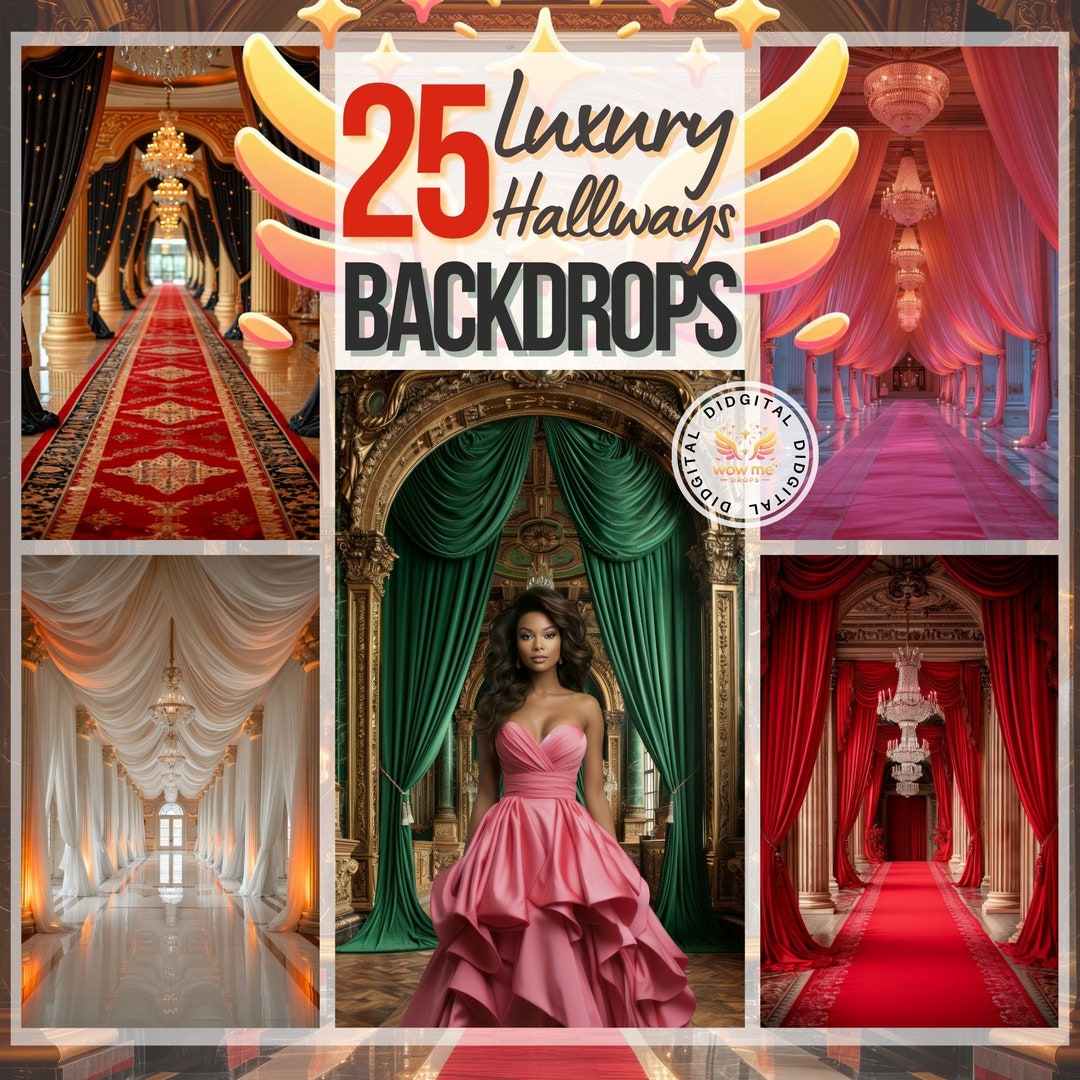 25 Luxury Hallway Photography Backdrops: Opulent Corridor Digital ...