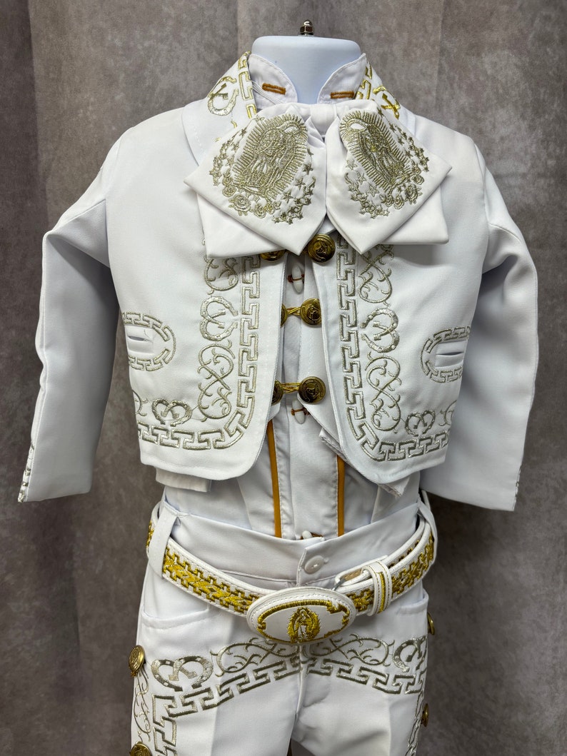 Virgin Mary Charro Outfit White / Gold Accent Boy Charro Outfit Suit ...