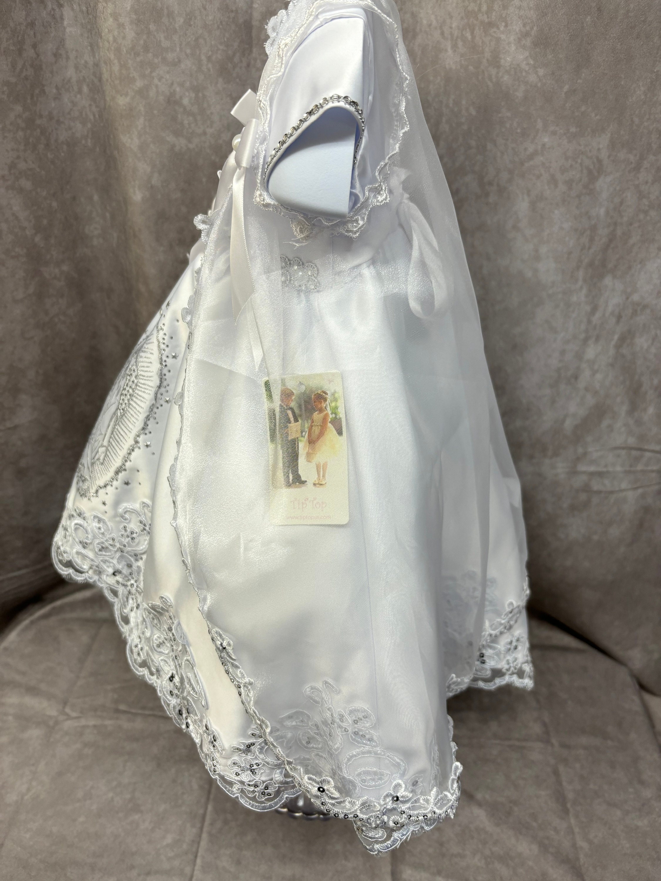 Virgen De Guadalupe Baptism Dress, Christening Gown, Baby Girl White ...