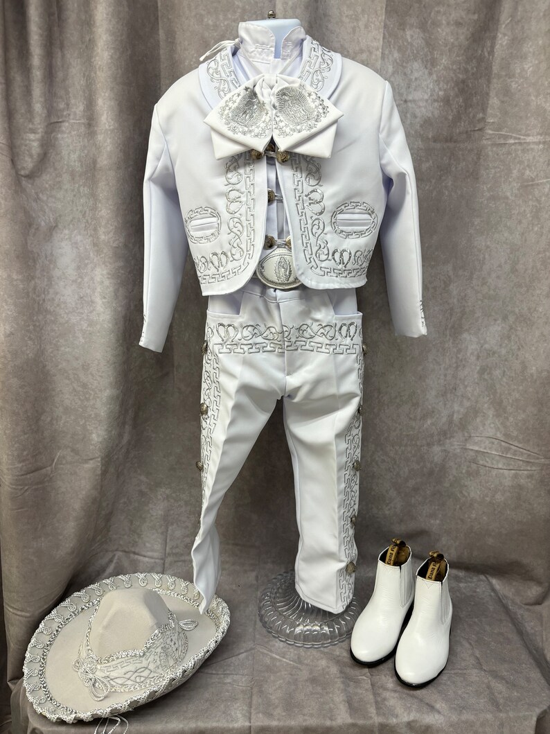 Virgin Mary Charro Outfit White With Silver Accent Boy Charro Outfit ...