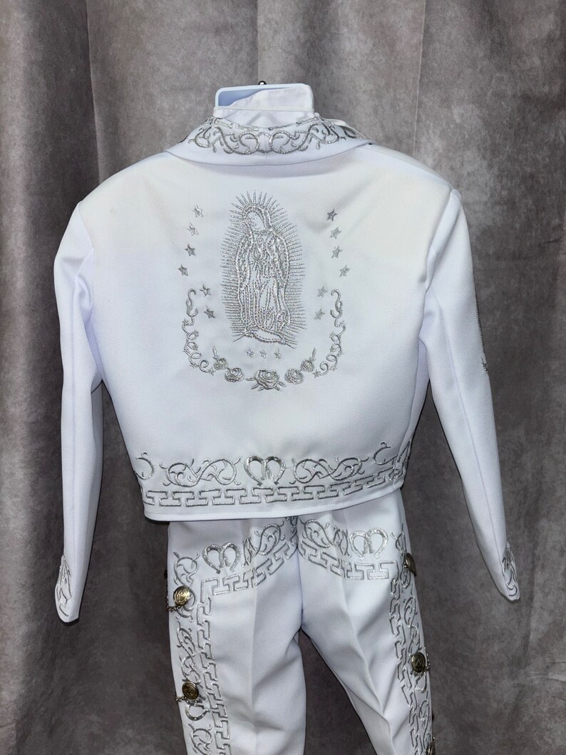 Virgin Mary Charro Outfit White With Silver Accent Boy Charro Outfit ...