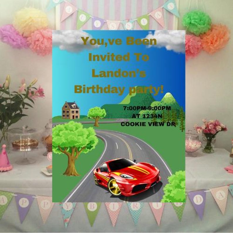 Car Themed Birthday Card. Made With Canva for Easy Editing! - Etsy