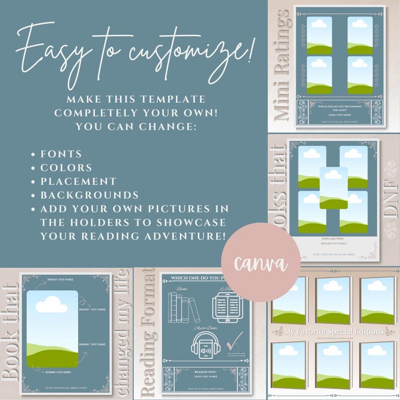 Canva Template Bundle - Book Review - for Booktokers & Bookstagrammers ...