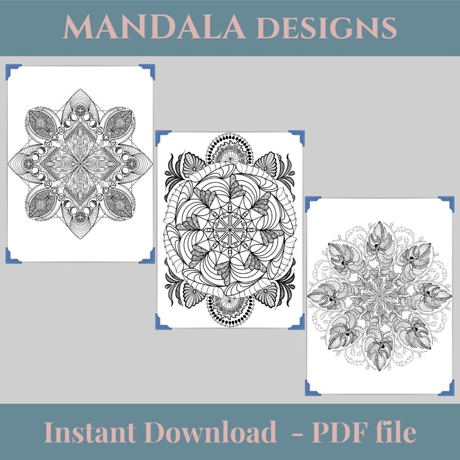7 Mandala Coloring Pages | Digital Download | Printable PDF | Relaxing ...