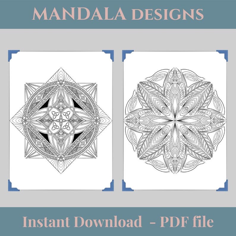 7 Mandala Coloring Pages | Digital Download | Printable PDF | Relaxing ...