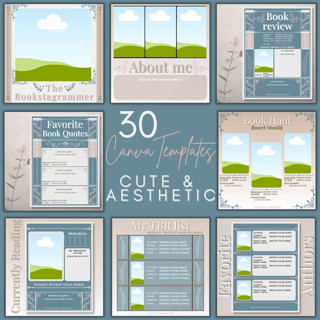 Canva Template Bundle - Book Review - for Booktokers & Bookstagrammers ...