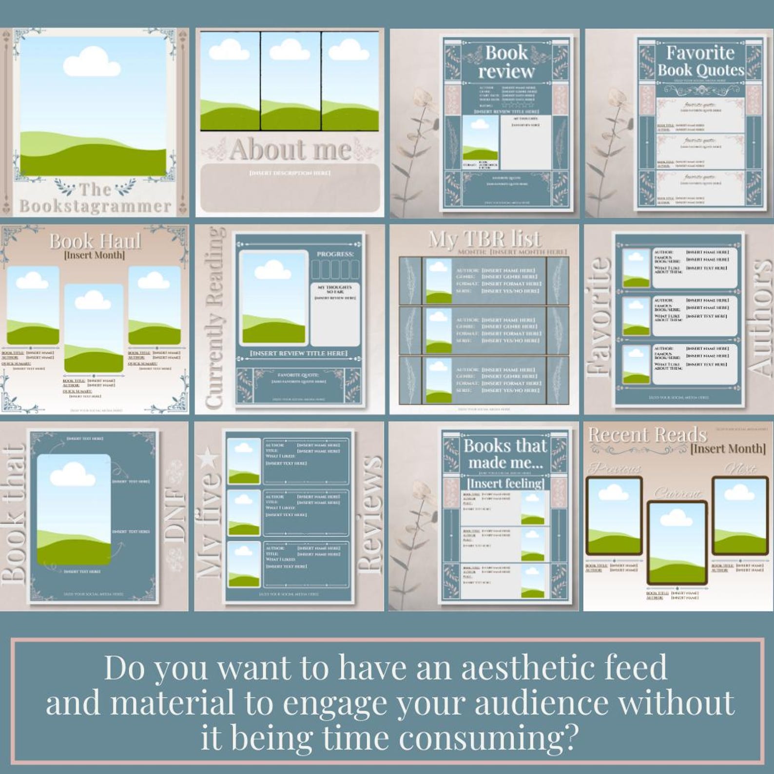 Canva Template Bundle - Book Review - for Booktokers & Bookstagrammers ...