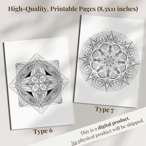 7 Mandala Coloring Pages Digital Download Printable PDF Relaxing ...