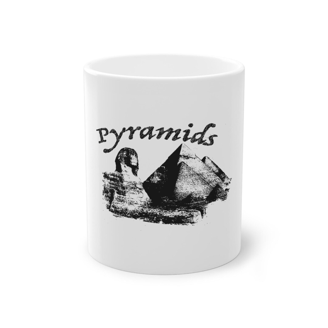 Vintage Pyramid Mug, Egypt Gift, Coffee Lover's Cup, Black and White ...