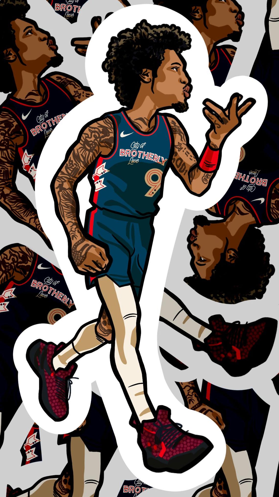 Kelly, Kelly Oubre Die-cut Vinyl Sticker, Laptop Sticker, 76ers NBA ...
