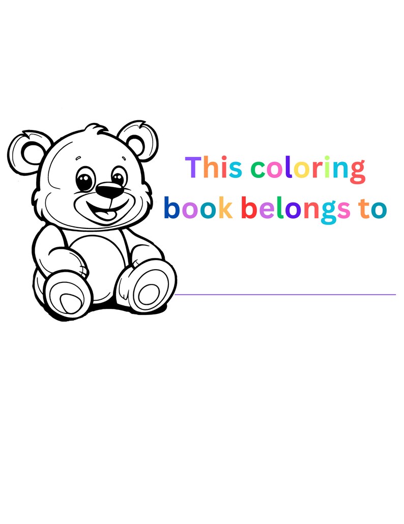 Kids Printable Coloring Book. What Teddy Bears Like to Do. Digital ...