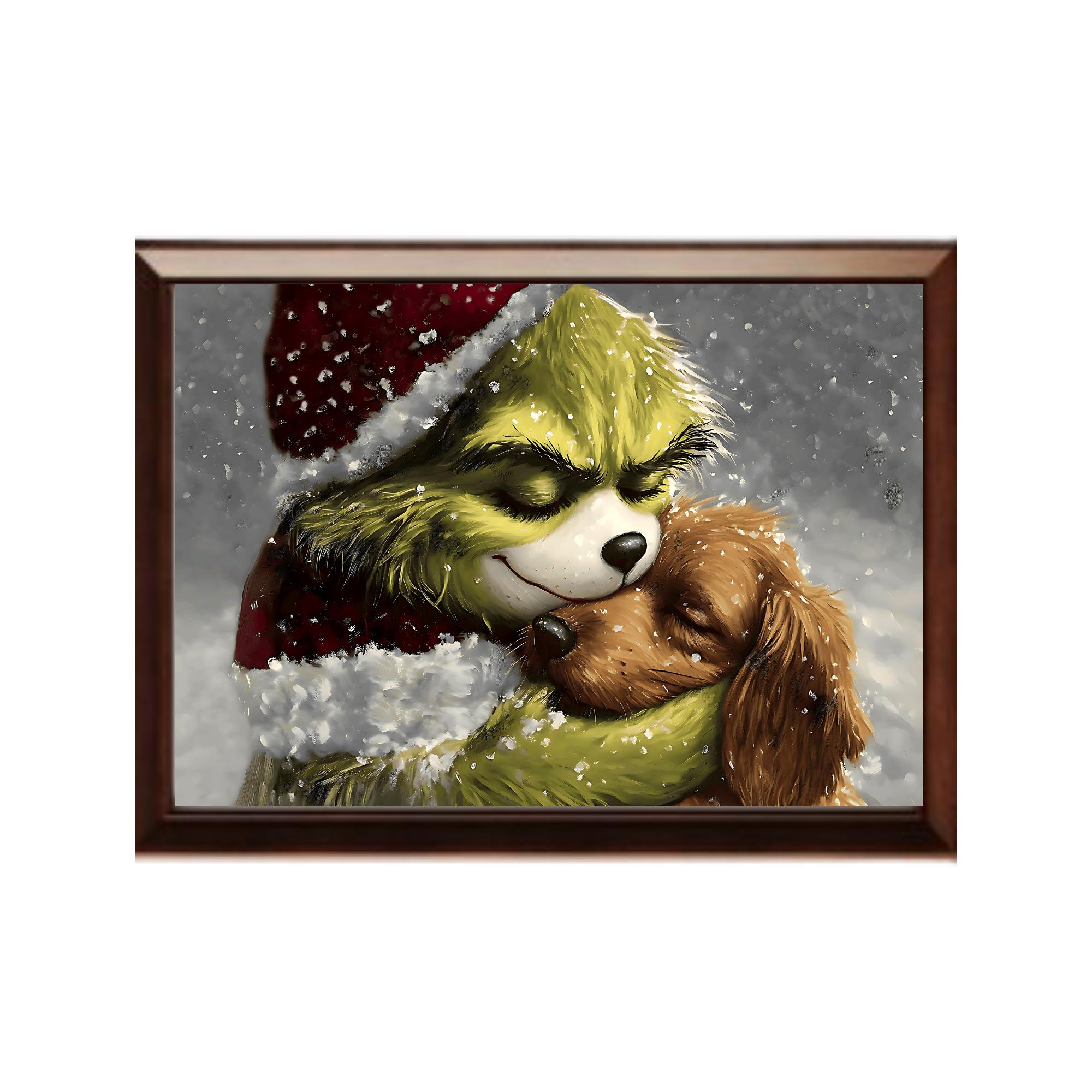 Printable Christmas Wall Art of the Grinch Hugging Max the Dog ...