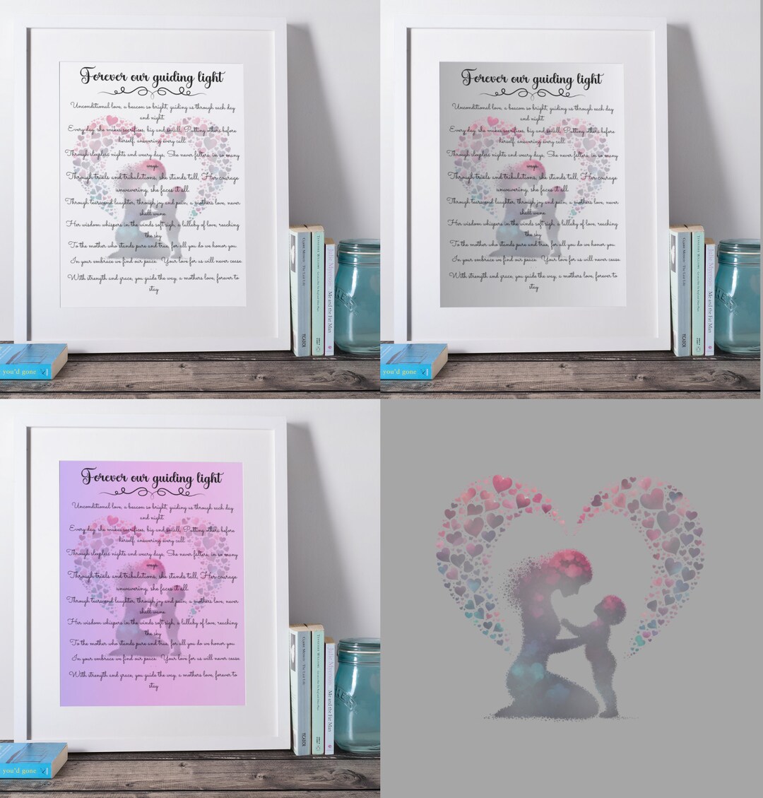 Printable Poem for Mothers. Forever Our Guiding Light. Good for Mothers ...