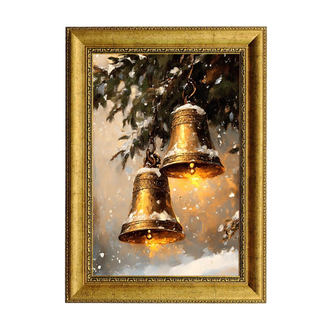 Vintage Christmas Jingle Bells Christmas Print Christmas Brass Bells ...