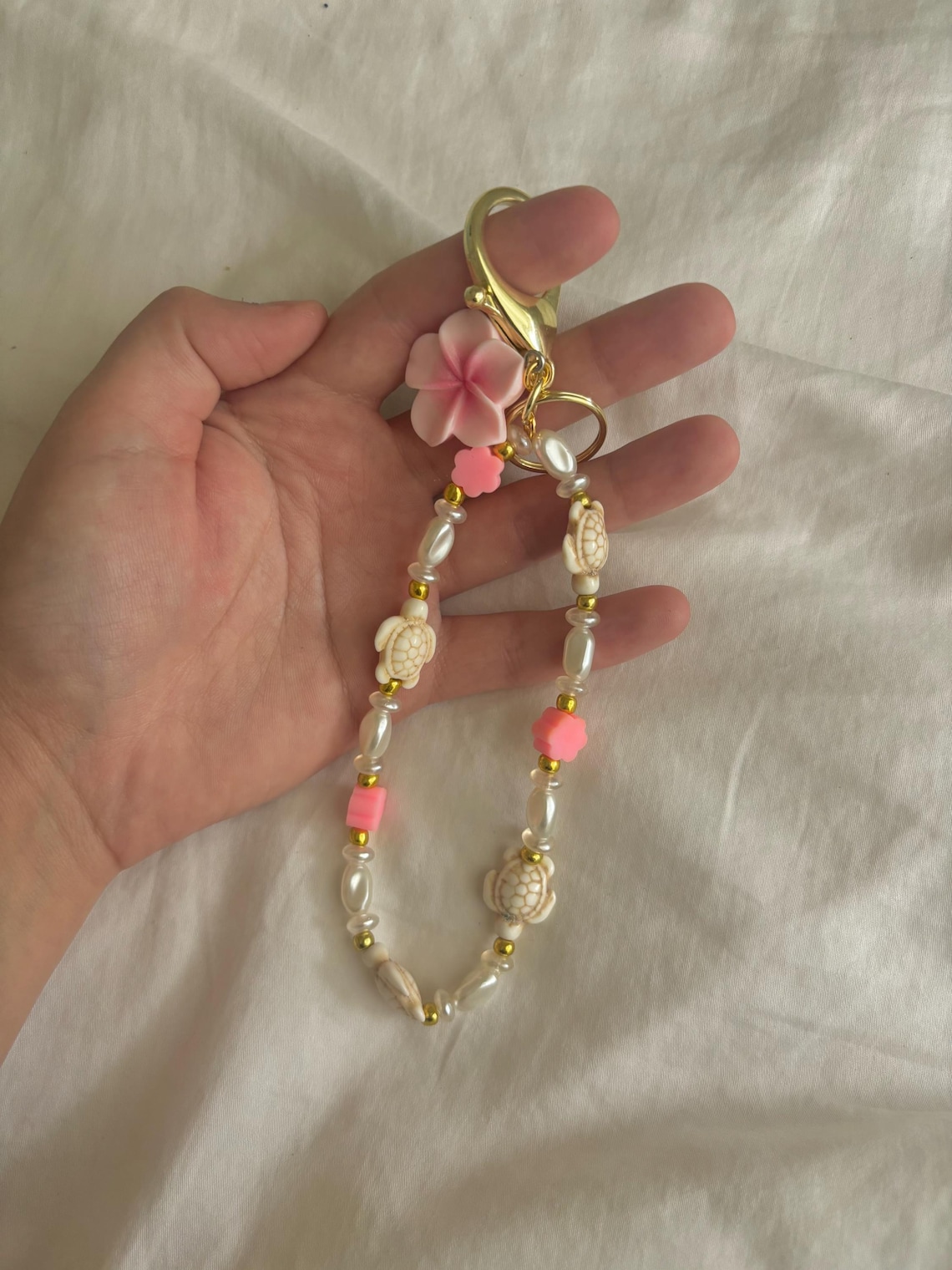 Pink Hibiscus Flower Keychain! - Etsy