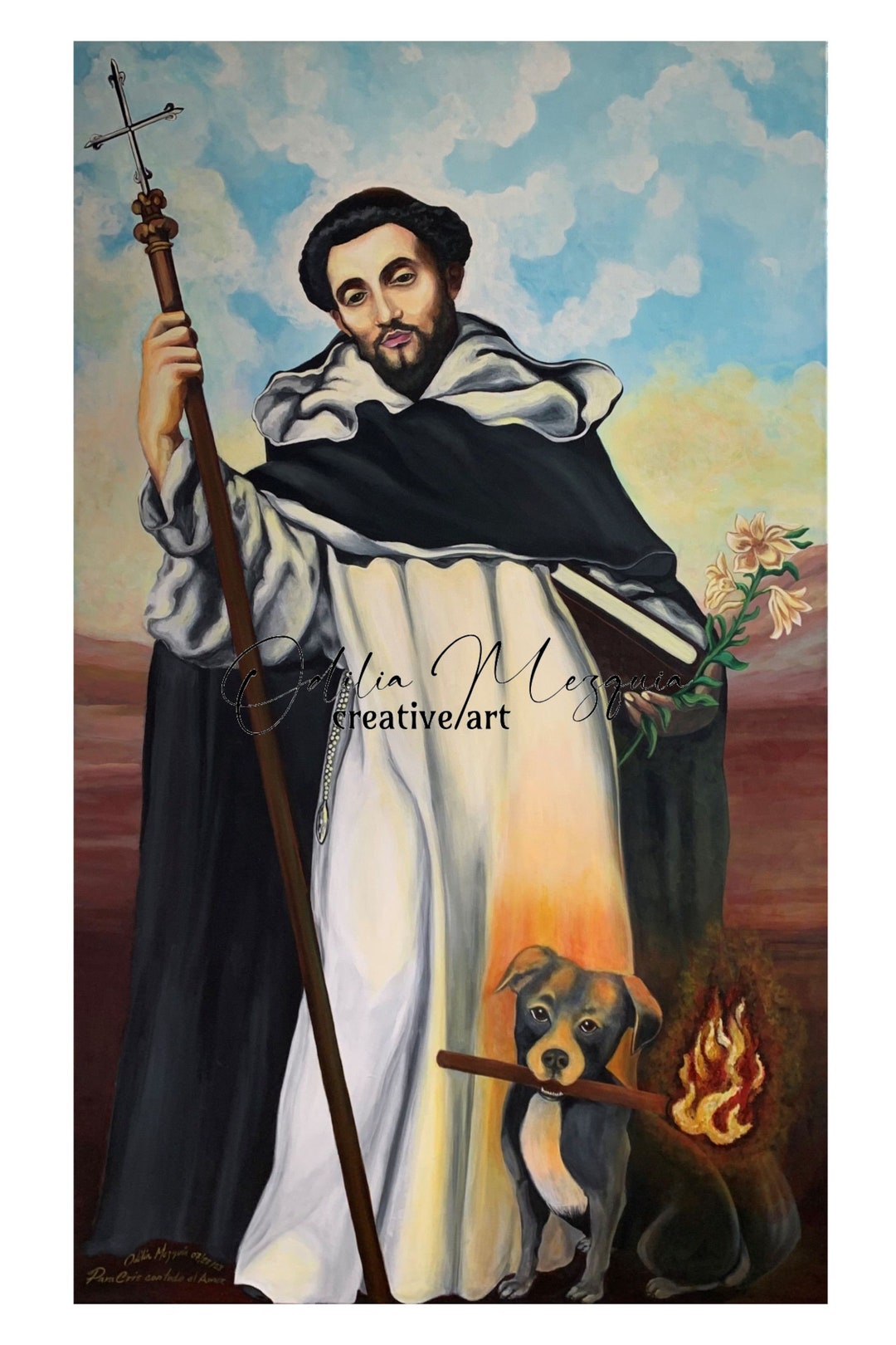Saint Dominic Order, Crucifix, Cross, Dog, Roads, the Word of the Bible ...