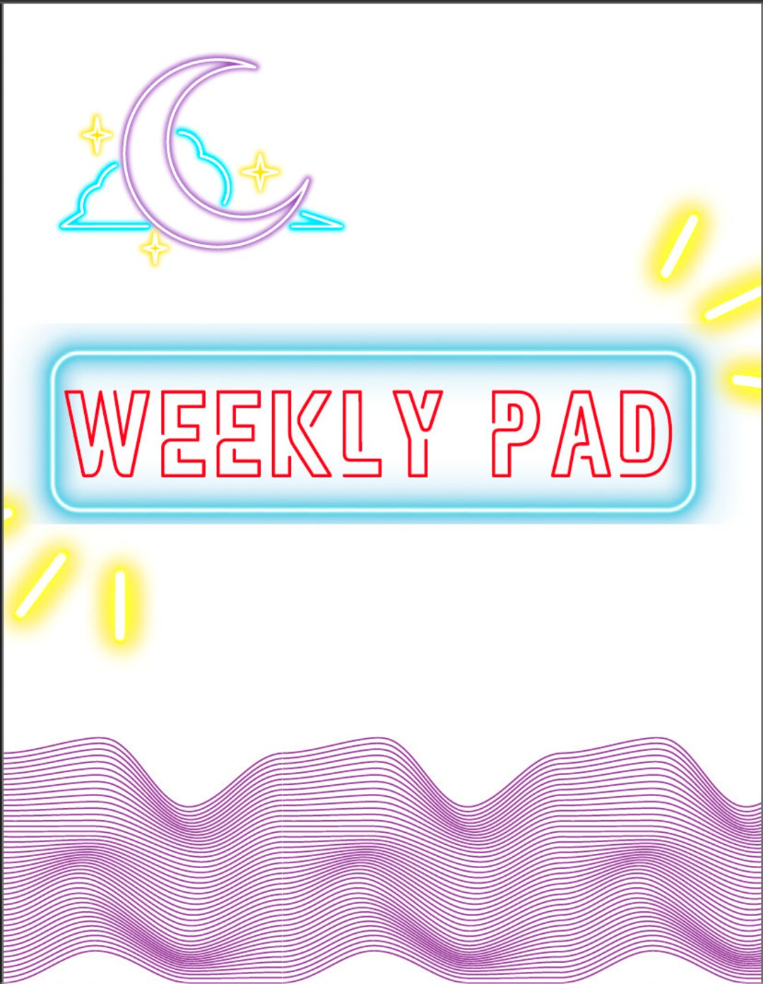 Neon Weekly Pad - Etsy