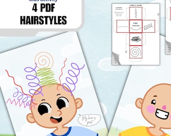 Kids Hair Design Dice Game: Printable Drawing Activity (PDF) - Etsy